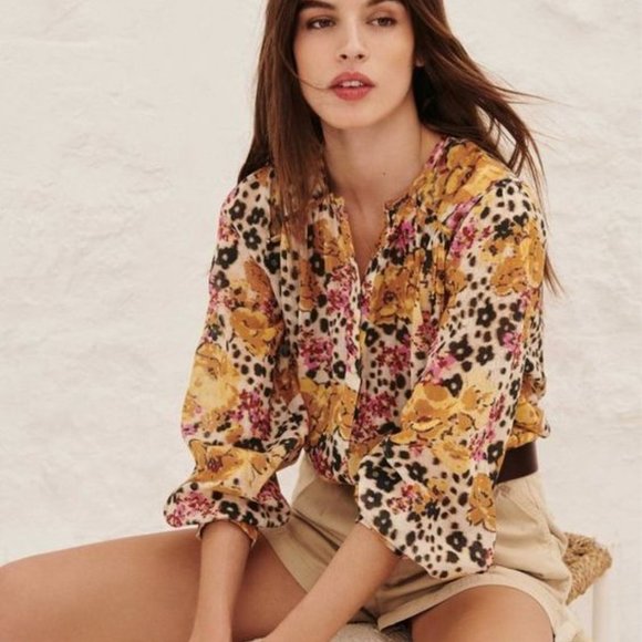 ba&sh | Tops | Nwt Bash 95 Doddy Floral Print Button Shirt | Poshmark